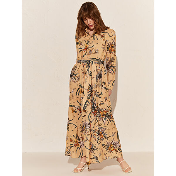 LCW CLASSIC Standart Fit Uzun Kollu Kadın Elbise