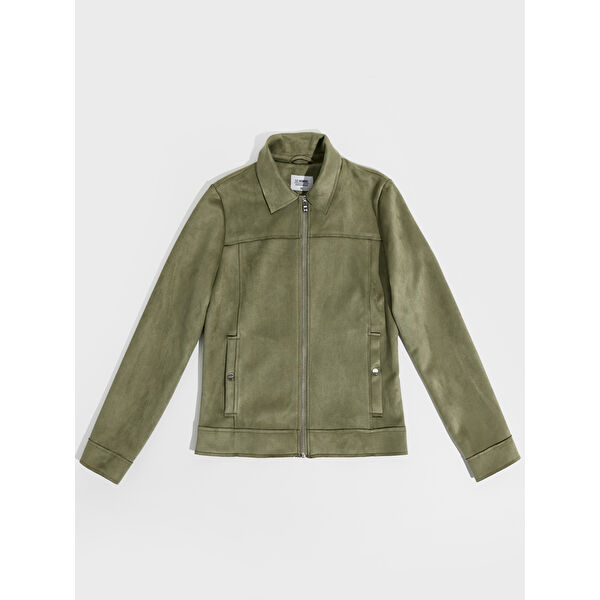 LCW CLASSIC Uzun Kollu Kadın Deri Görünümlü Mont