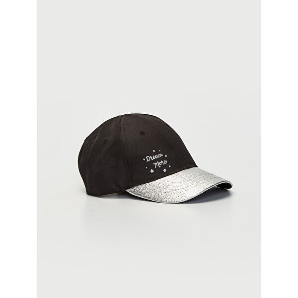 Slogan Baskılı Simli Kız Çocuk Şapka Slogan Baskılı Simli Kız Çocuk Şapka