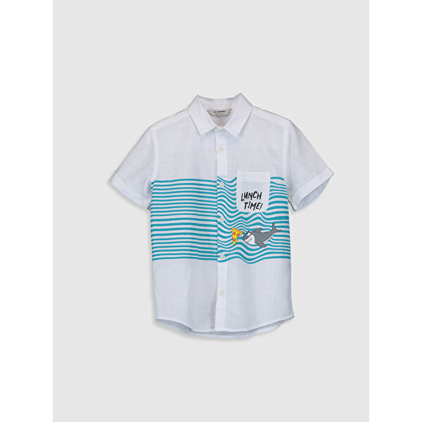 Kısa Kollu Poplin Erkek Çocuk Gömlek