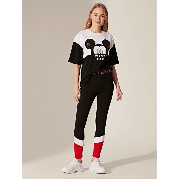 Renk Bloklu Esnek Tayt Anne Kız Kombini Renk Bloklu Esnek Tayt Anne Kız Kombini