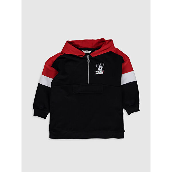 Kız Çocuk Mickey Mouse Baskılı Pamuklu Elbise Anne Kız Kombini