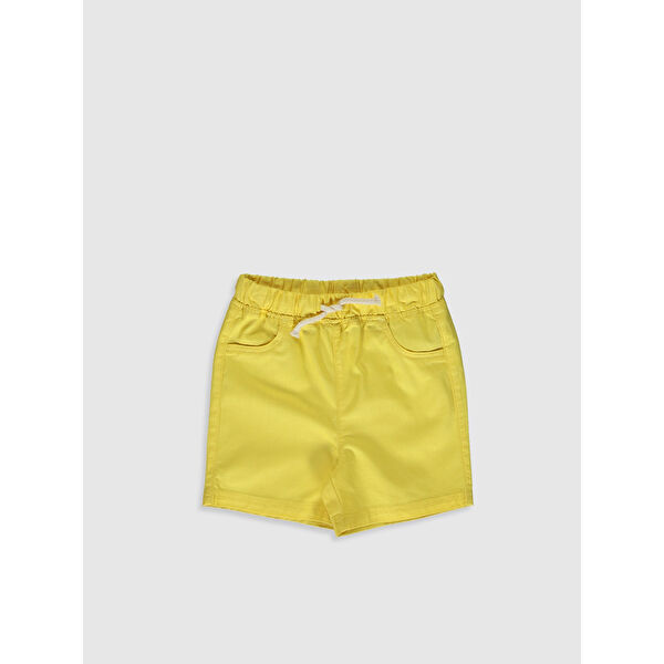 Beli Lastikli Basic Gabardin Erkek Bebek Şort
