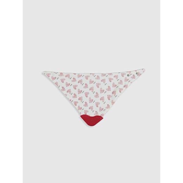 Baskılı Pamuklu Kız Bebek Diş Kaşıyıcı Detaylı Mama Önlüğü