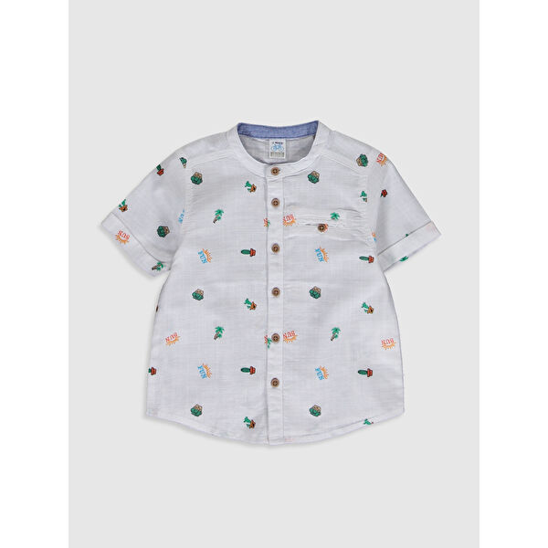 Hakim Yaka Kısa Kollu Erkek Bebek Gömlek