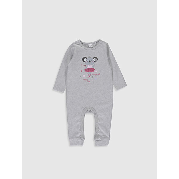 Kız Bebek Baskılı Pamuklu Tulum