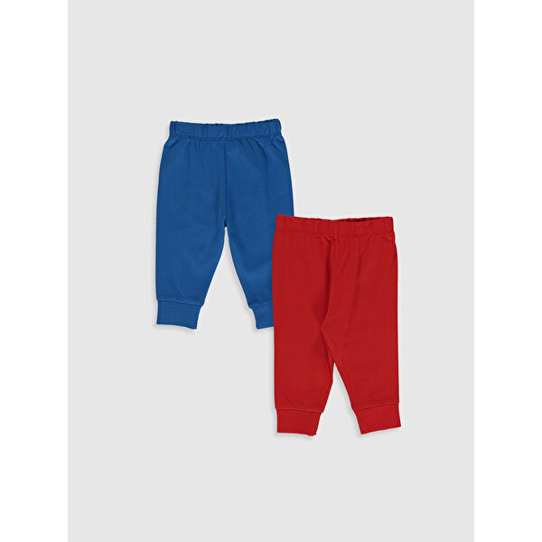 Beli lastikli Basic Erkek Bebek Pijama Alt 2'li