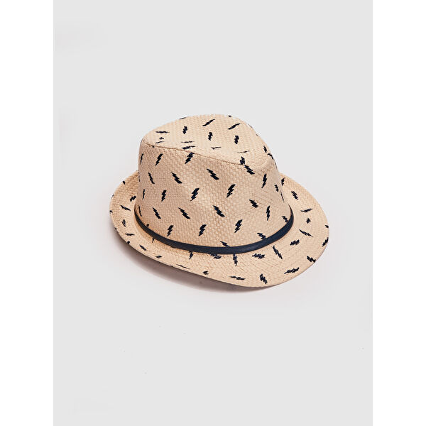 Erkek Bebek Desenli Hasır Şapka Erkek Bebek Desenli Hasır Şapka