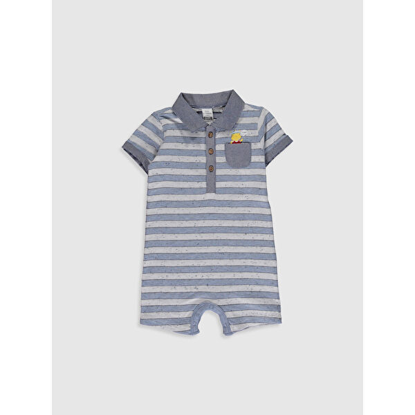 Polo Yaka Kısa Kollu Erkek Bebek Tulum