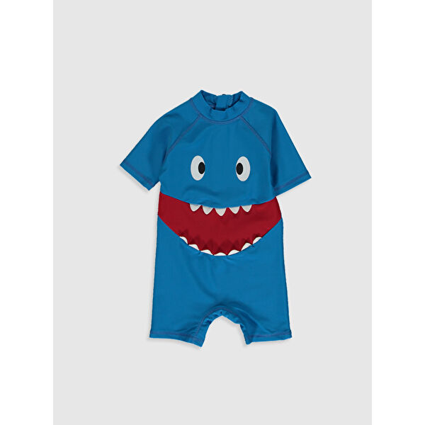 Kısa Kollu Esnek Kumaştan Erkek Bebek Yüzme Giyim