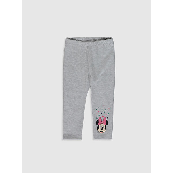 Kız Bebek Minnie Mouse Baskılı Uzun Tayt