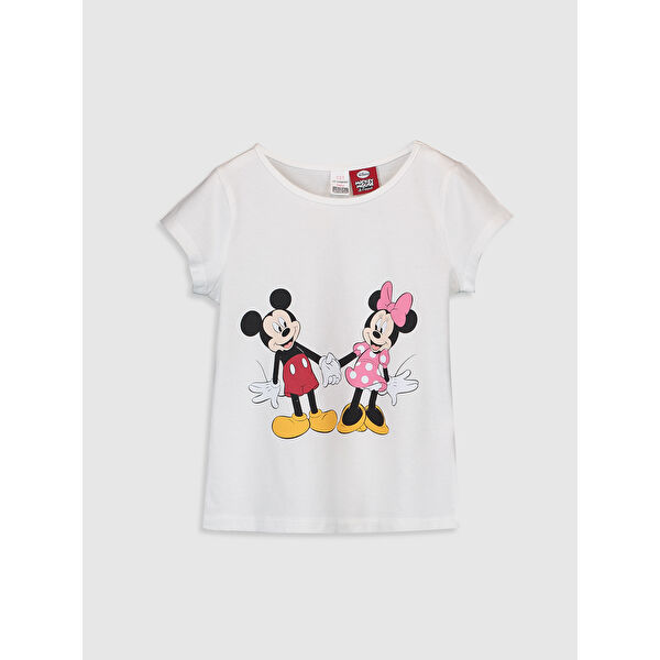 Kız Bebek Minnie ve Mickey Mouse Baskılı Tişört