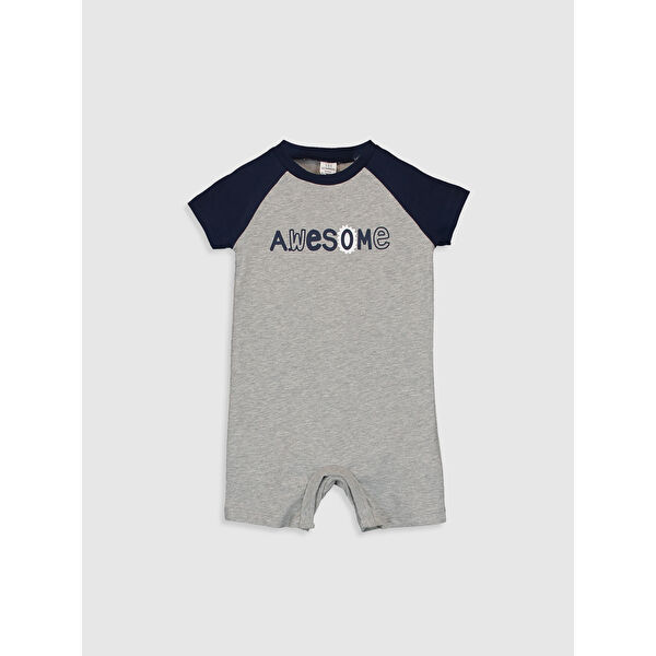 Bisiklet Yaka Kısa Kollu Erkek Bebek Tulum