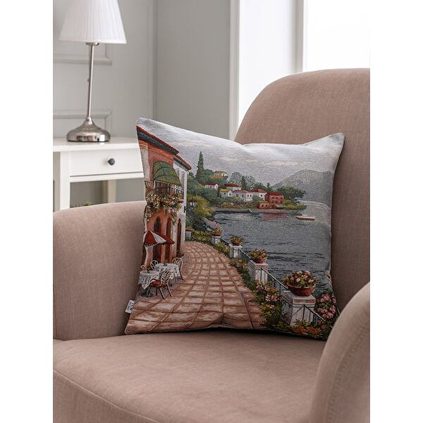 Desenli Goblen Kırlent Kılıfı