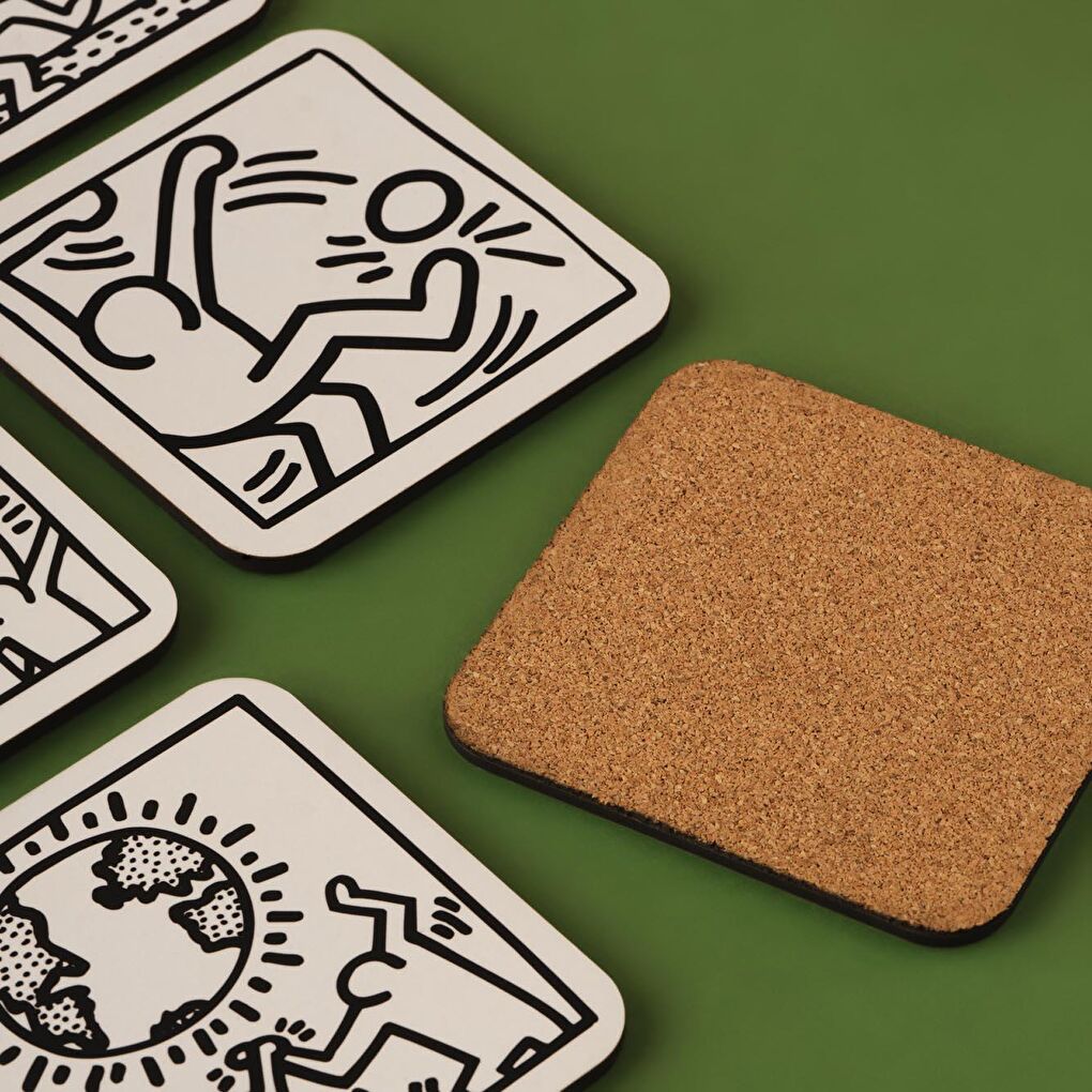 SİYAH Keith Haring 6'lı Bardak Altlığı Siyah - S000177158-19351 | LCW