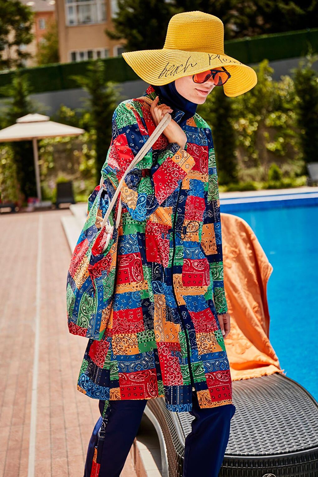 LACİVERT Desenli Tam Kapalı Tesettür Mayo R2319 - S000037984-21164 | LCW