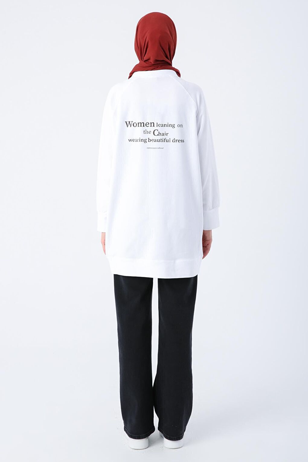 BEYAZ Beyaz Fotoğraf Baskılı Sweat Tunik - S000020577-20063 | LCW