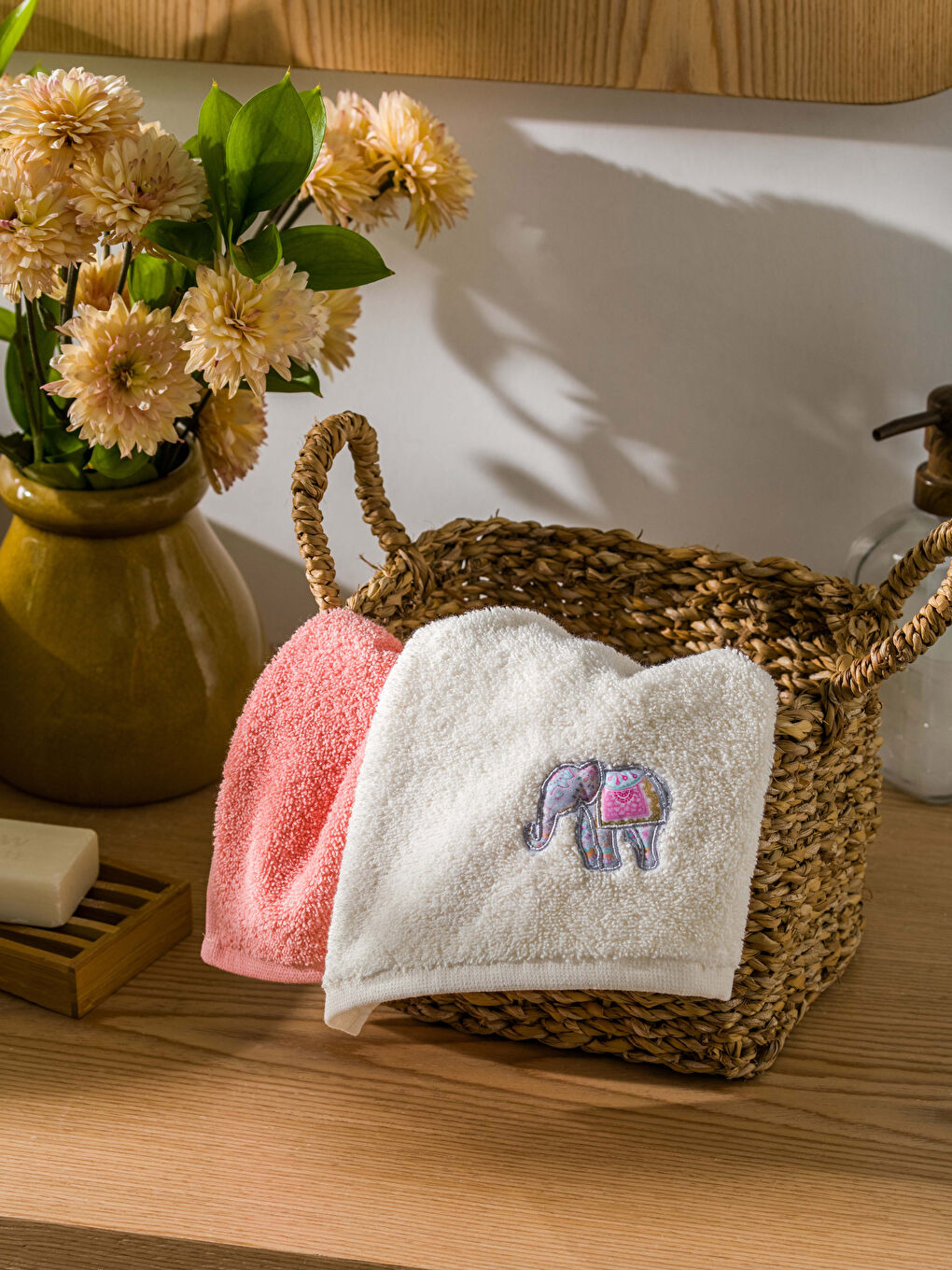 Elephant Embroidered Hand Towel 2 Pack 30x50 Cm -S3H206Z8-DF8 ...
