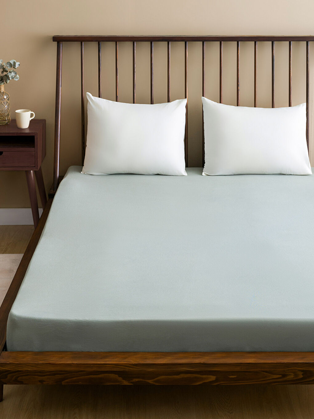 Plain Cotton Elastic Double Bed Sheet 160x200x30 Cm -S4CB81Z8-S4H ...