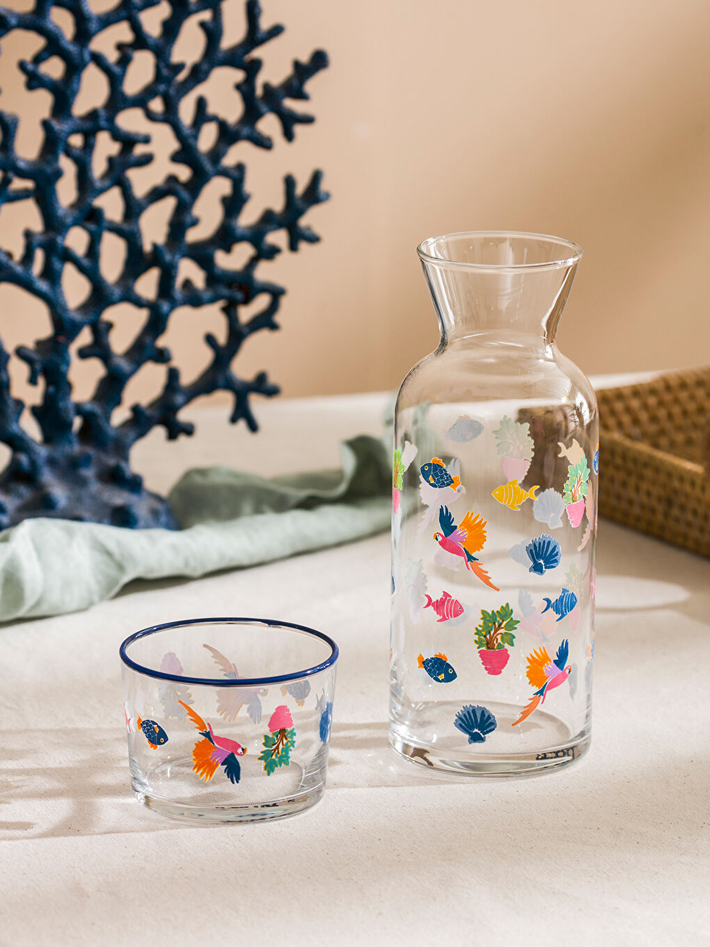 KARIŞIK Baskılı Kapaklı Cam Sürahi 700 Ml - S4JV26Z8-F9C | LCW