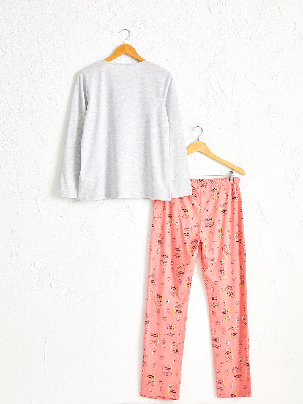 GRİ Baskılı Pamuklu Pijama Takımı - 0W3155Z8-CT3 | LCW