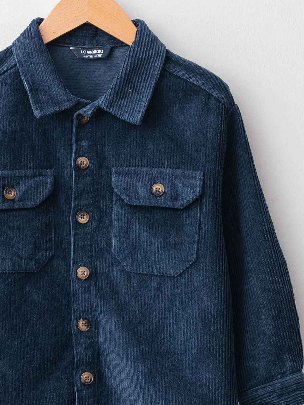 İNDİGO Basic Uzun Kollu Kadife Erkek Çocuk Gömlek - W16205Z4-LYB | LCW