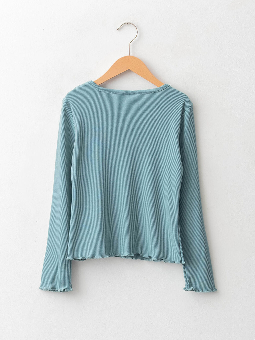 Crew Neck Basic Long Sleeve Girl T-shirt -W1BR53Z4-GP4 - W1BR53Z4-GP4 ...