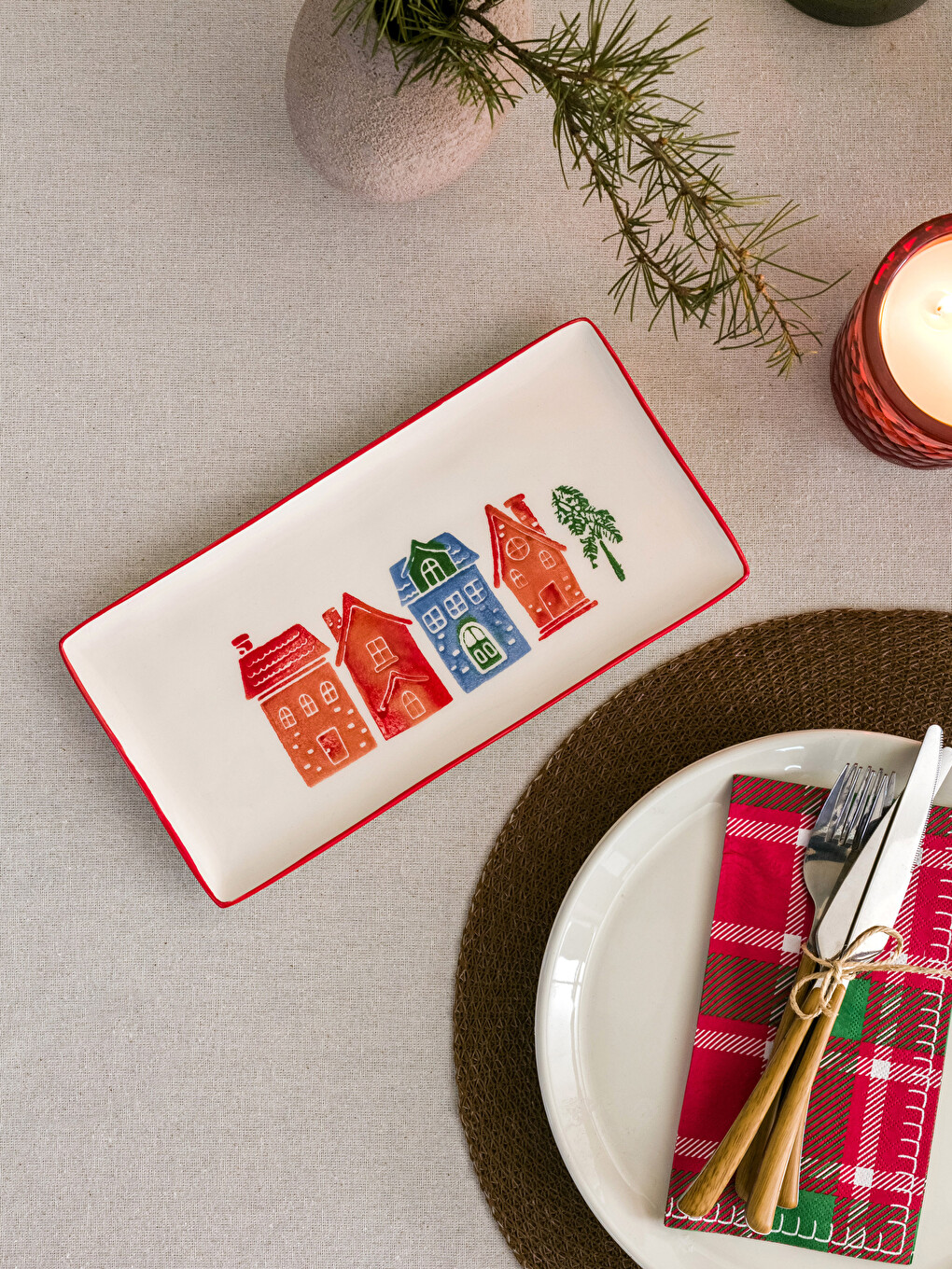 Christmas Themed Ceramic Serving Plate 29 Cm -W2G961Z8-F9C - W2G961Z8 ...