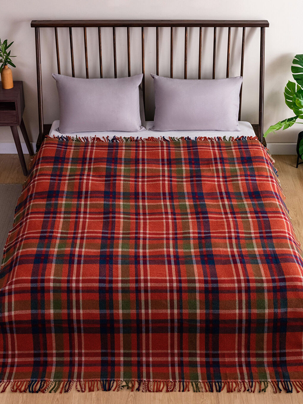 Plaid Patterned Double Blanket 180x220 Cm -W2HI43Z8-F9C - W2HI43Z8-F9C ...