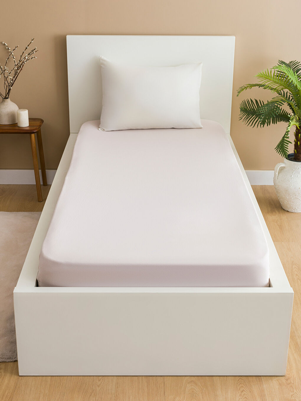 LCW HOME Plain Cotton Single Fitted Sheet -W4H357Z8-D2Y - W4H357Z8-D2Y ...