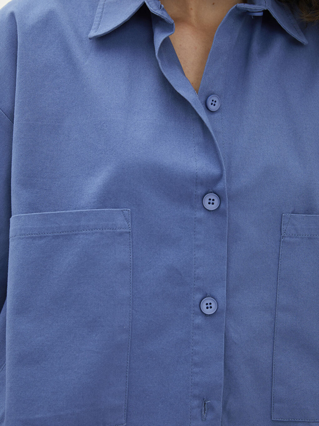 MAVİ Önden Düğme Kapamalı Düz Uzun Kollu Poplin Kadın Gömlek - W1LF52Z8 ...