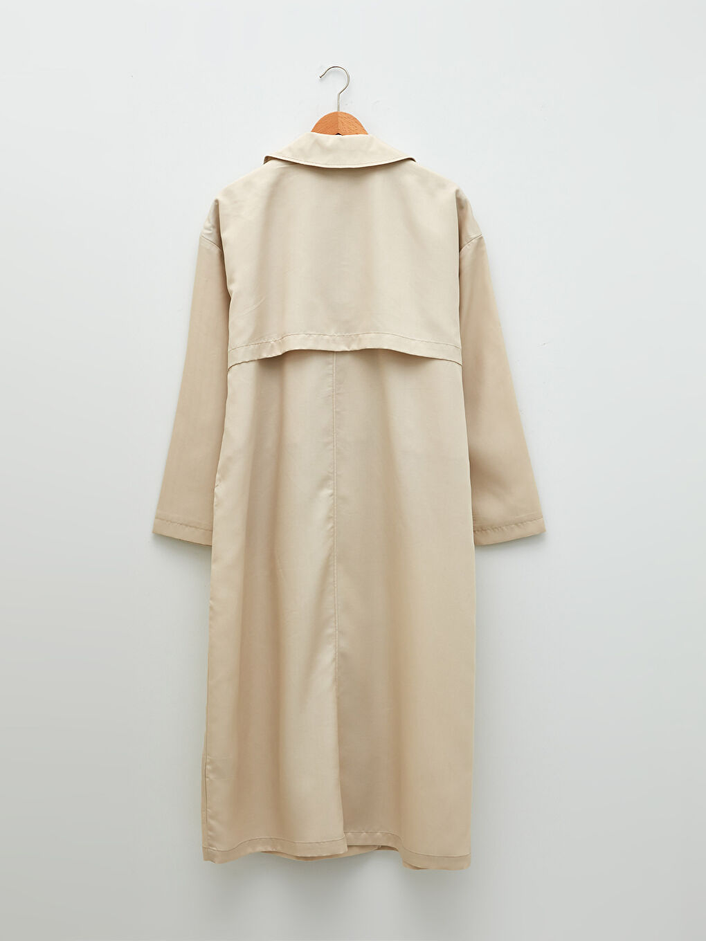 Jacket Collar Straight Pocket Detailed Long Sleeve Women's Trench Coat ...