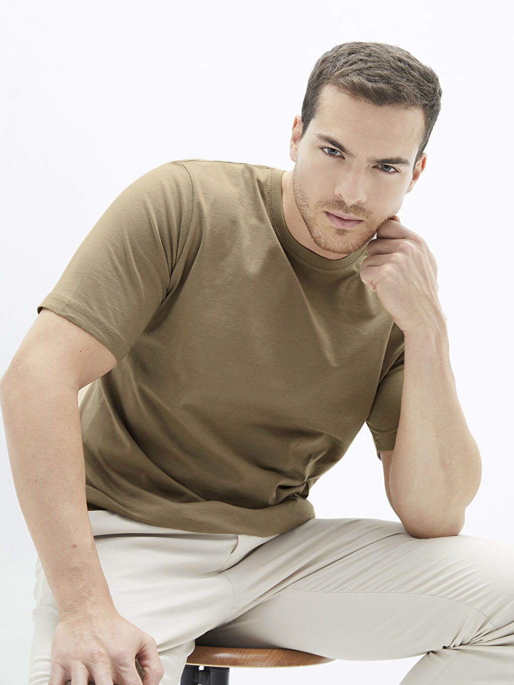 Crew Neck Short Sleeve Combed Cotton Men's T-shirt -S20837Z8-MBX ...