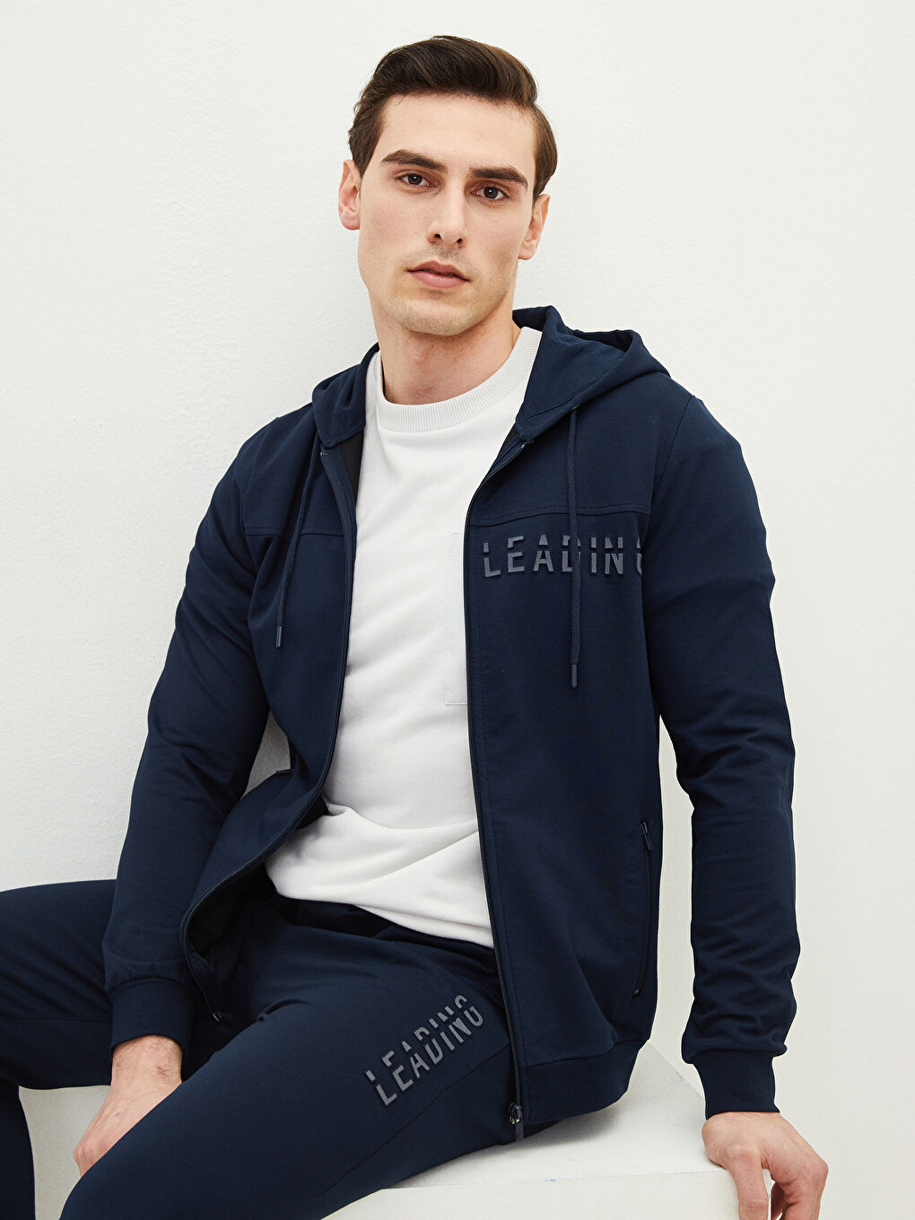Relaxed Fit Hooded Long Sleeve Men's Sports Cardigan -S20877Z8-RFH ...