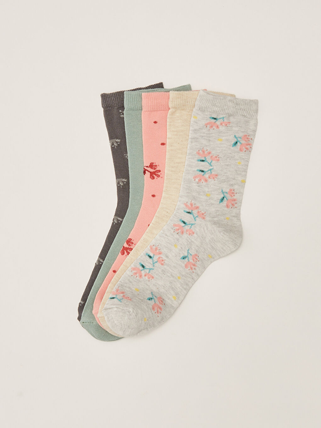 Patterned Women's Ankle Socks 5 Pack -S22915Z8-LAK - S22915Z8-LAK - LC ...