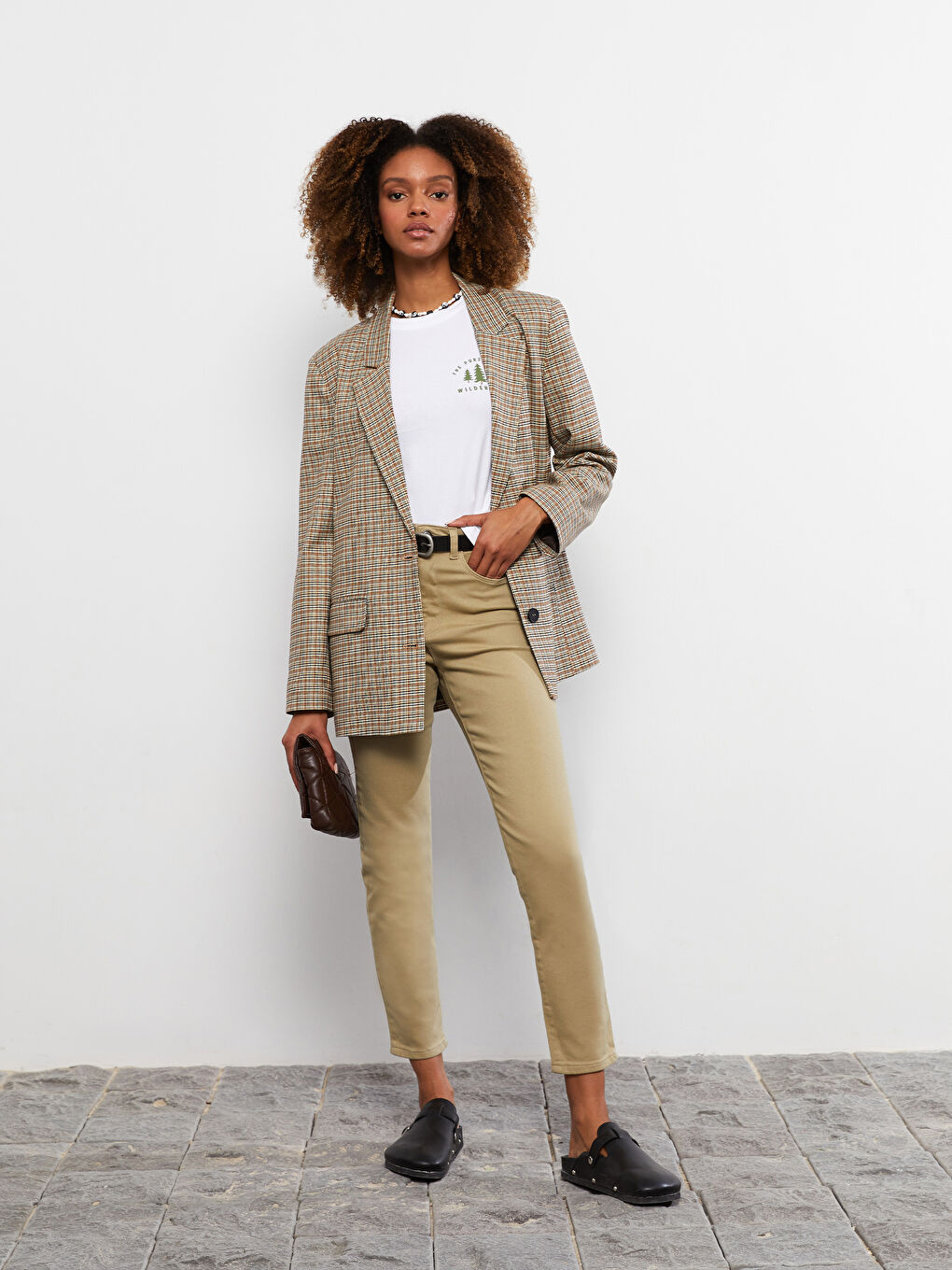 Normal Waist Standard Fit Straight Pocket Detailed Women's Trousers ...