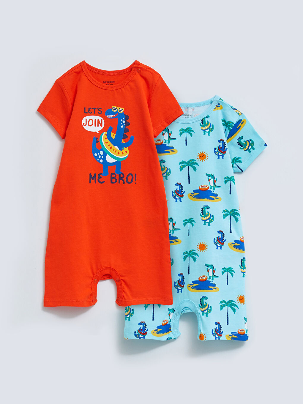 Crew Neck Short Sleeve Printed Baby Boy Rompers 2 Pack -S2DS93Z1-GWZ ...