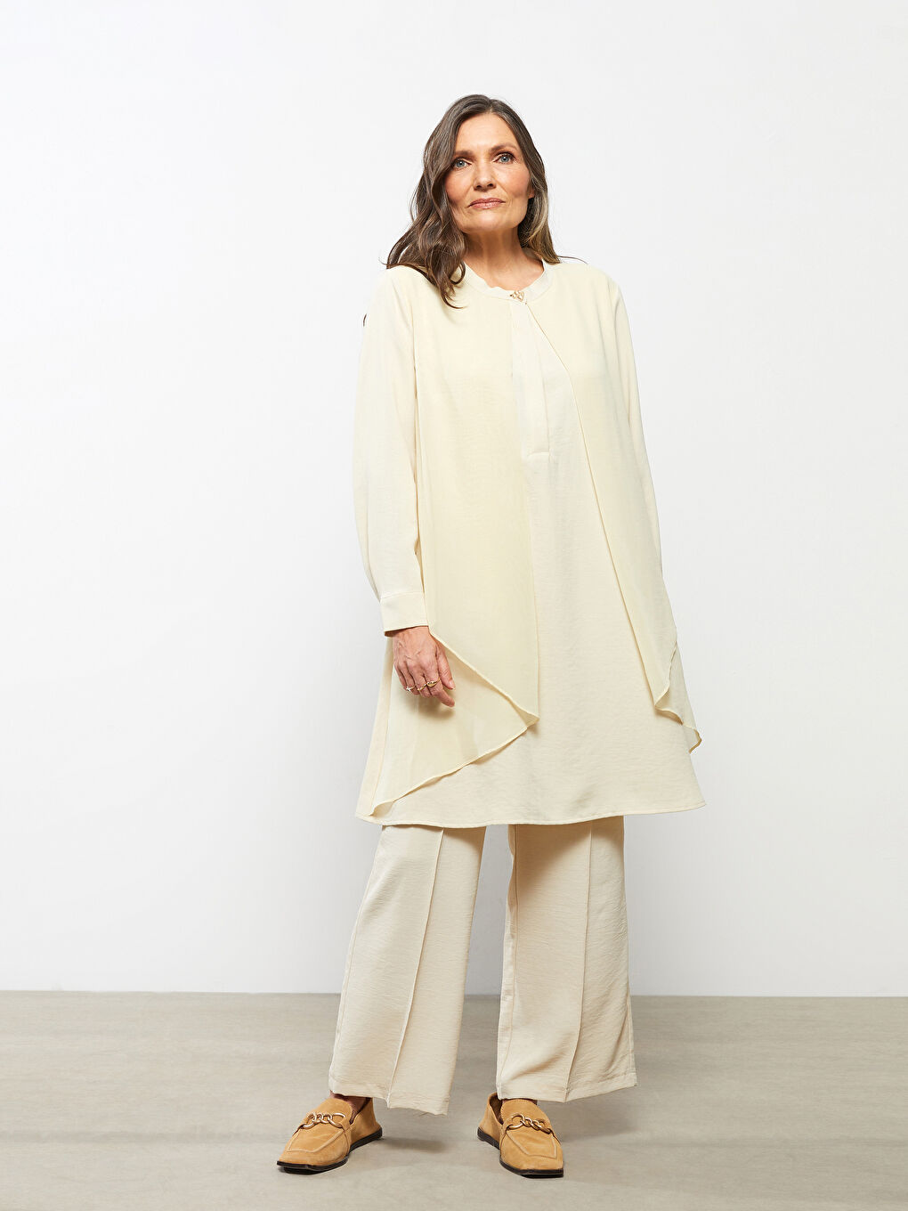 Crew Neck Regular Long Sleeve Women's Tunic -S2FD42Z8-G1Y - S2FD42Z8 ...