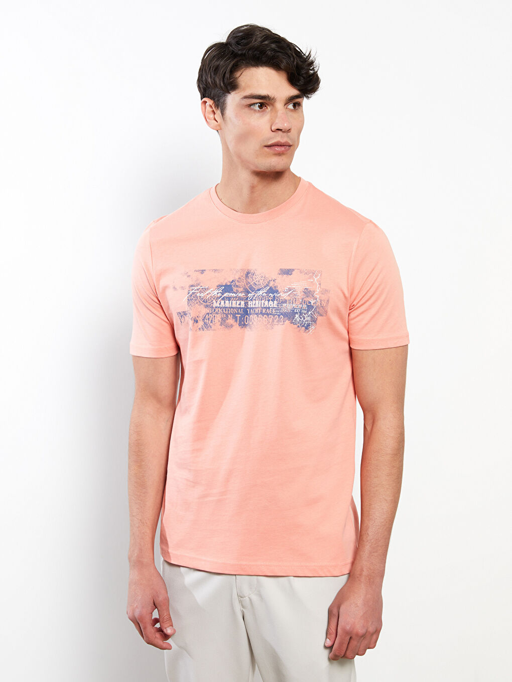 Crew Neck Short Sleeve Printed Combed Cotton Mens T Shirt S2gs12z8