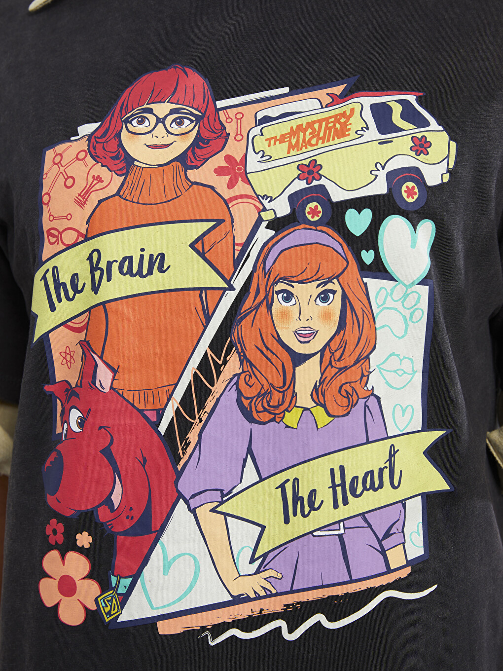 Crew Neck Scooby Doo Printed Short Sleeve Cotton Women's T-Shirt ...
