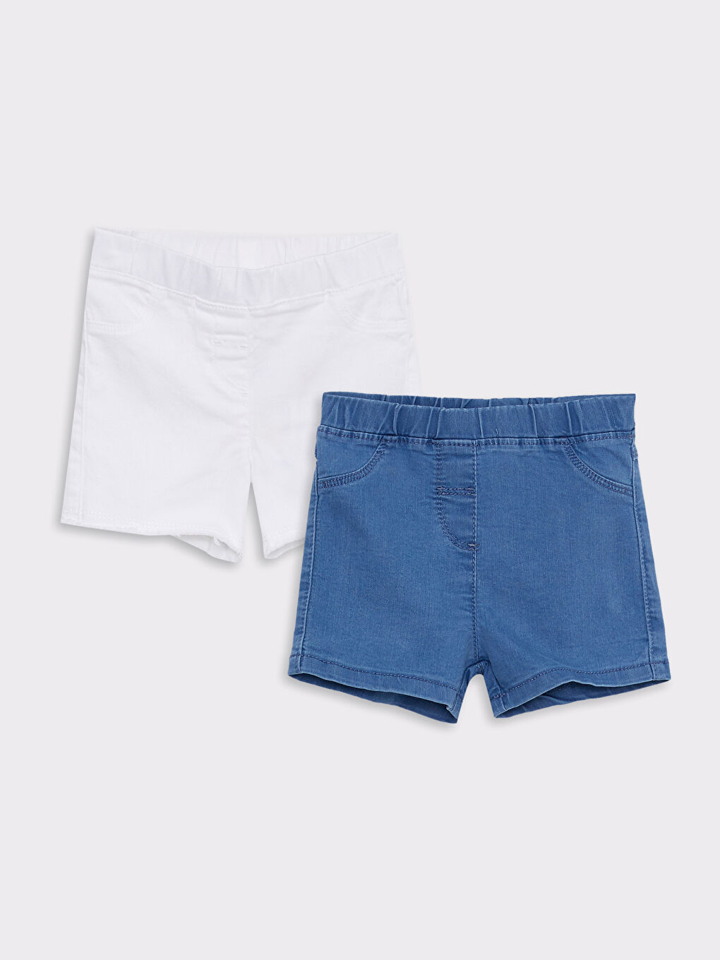 Basic Elastic Waist Baby Girl Jean Shorts 2 Pack -S2H782Z1-E5X ...