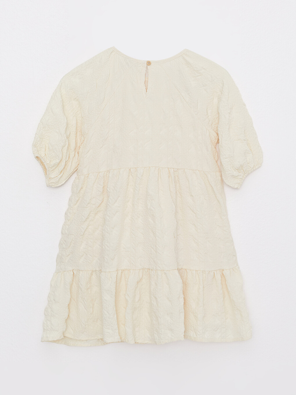 Crew Neck Self Patterned Short Sleeve Girls' Dress -S2HD25Z4-FRC ...