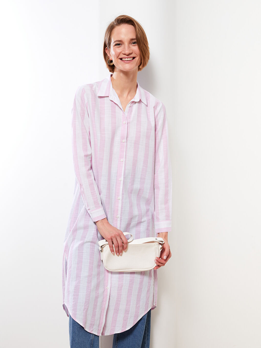 Striped Women's Shirt Tunic -S2HP76Z8-LHK - S2HP76Z8-LHK - LC Waikiki