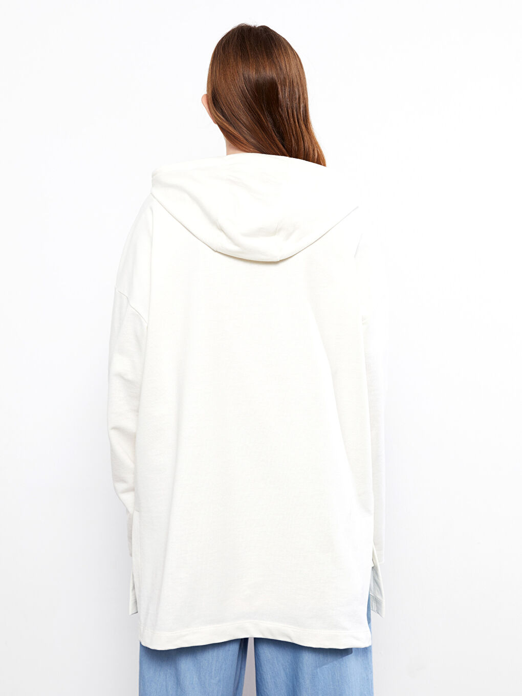 Hooded Printed Long Sleeve Women's Sweatshirt Tunic -S2HR94Z8-R9J ...