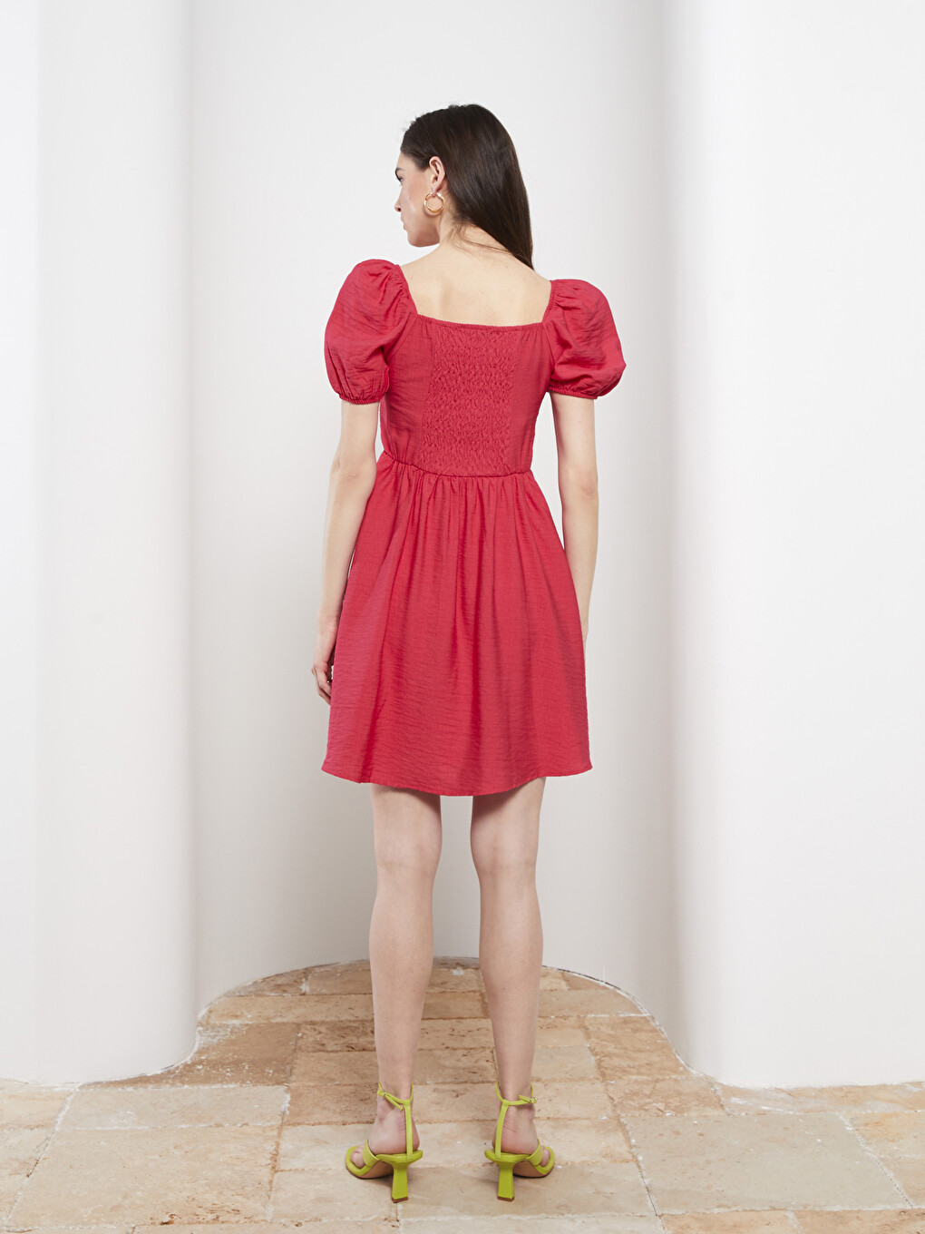 Sweetheart Collar Straight Short Sleeve Women's Dress -S2JH11Z8-H3R ...