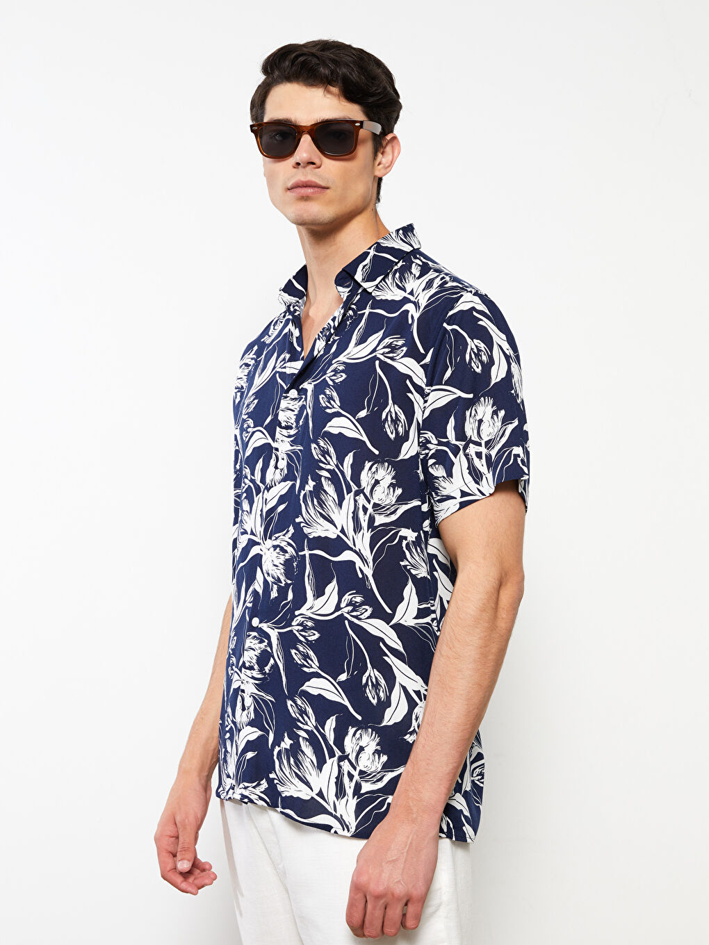 Regular Fit Short Sleeve Patterned Men's Shirt -S2LG87Z8-SME - S2LG87Z8 ...