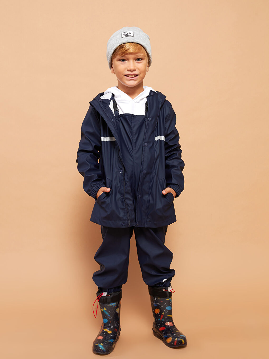 Basic Boy Raincoat and Bib and Brace -W20381Z4-HEL - W20381Z4-HEL - LC ...
