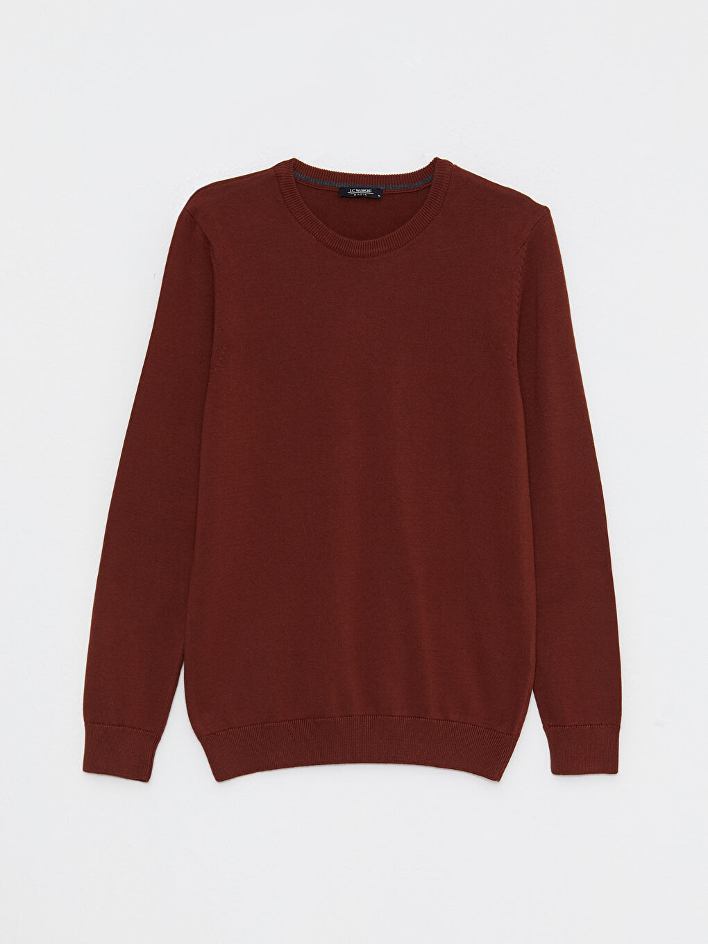 Crew Neck Long Sleeve Men's Tricot Sweater -W20706Z8-QJU - W20706Z8-QJU ...