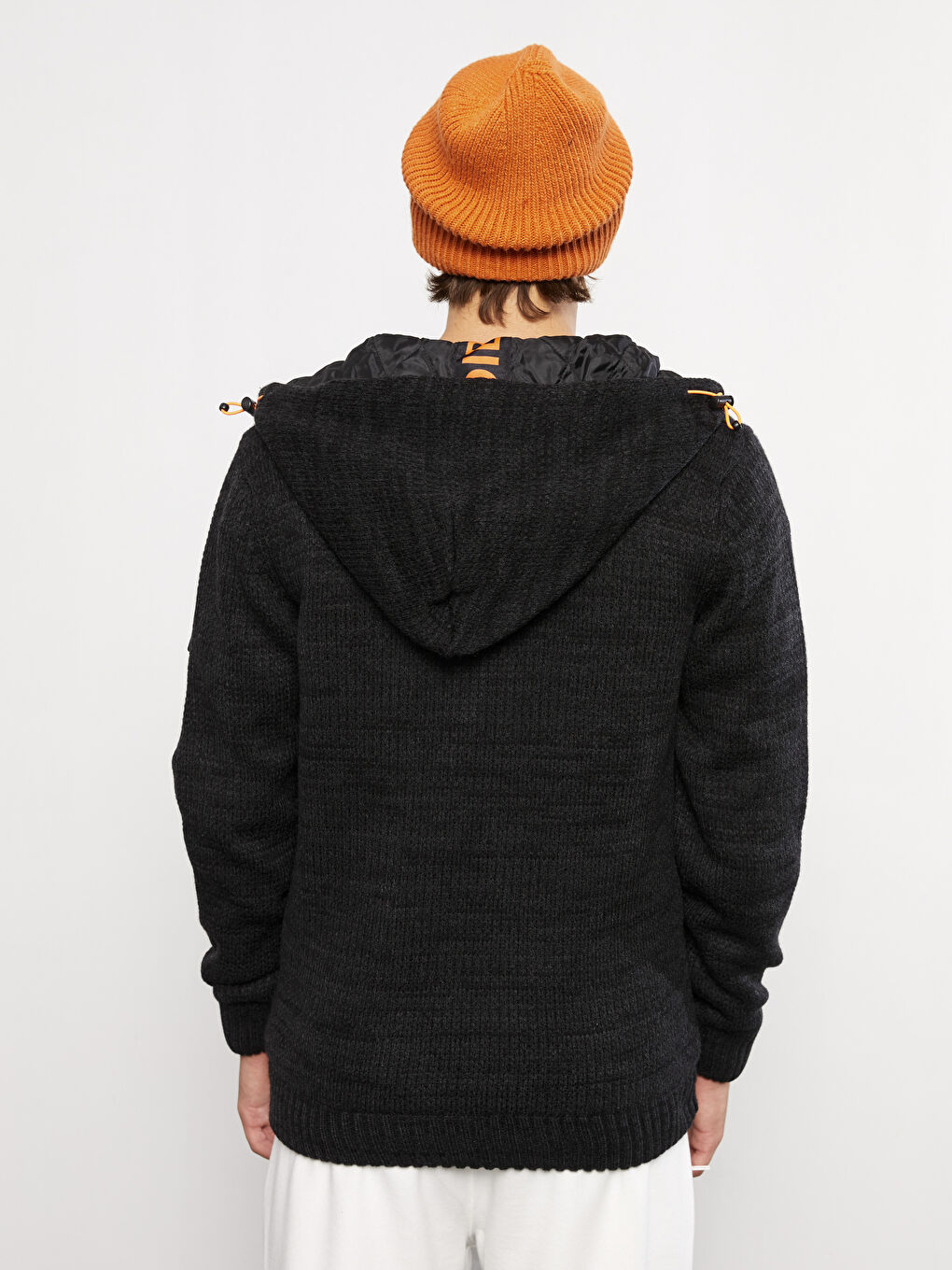Slim Fit Hooded Men's Tricot Coat -W21237Z8-HZX - W21237Z8 Slim Fit Hooded Men's Tricot Coat -W21237Z8-HZX - W21237Z8