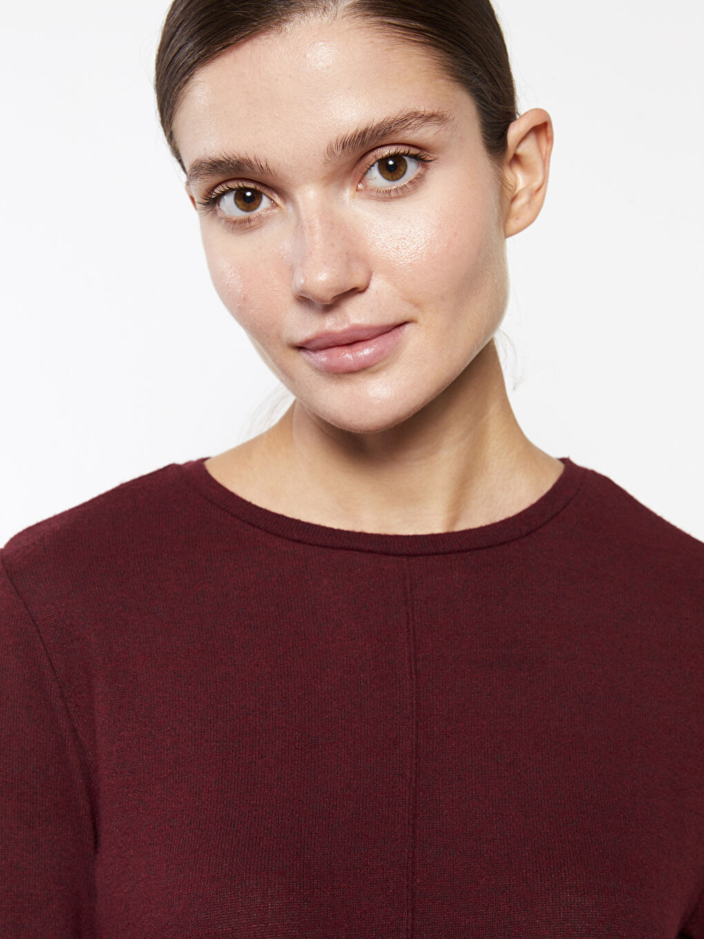 Crew Neck Regular Long Sleeve Women's T-shirt -W25234Z8-D6U - W25234Z8 ...